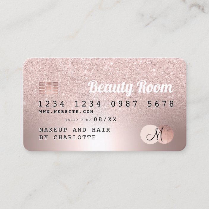 Credit card rose gold metallic glitter beauty | Zazzle.com