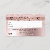 Credit card rose gold metallic glitter gift card | Zazzle
