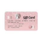 Credit card rose gold pink glitter ombre gift card | Zazzle