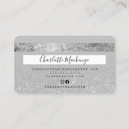 Credit card silver glitter gray monogram | Zazzle