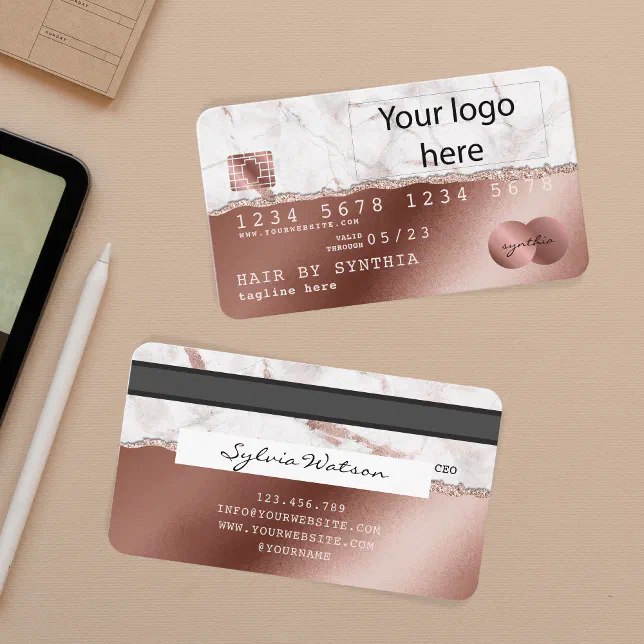 Credit Card Style RoseGold add your logo | Zazzle
