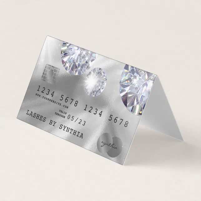 Credit Card Style Silver Diamond | Zazzle