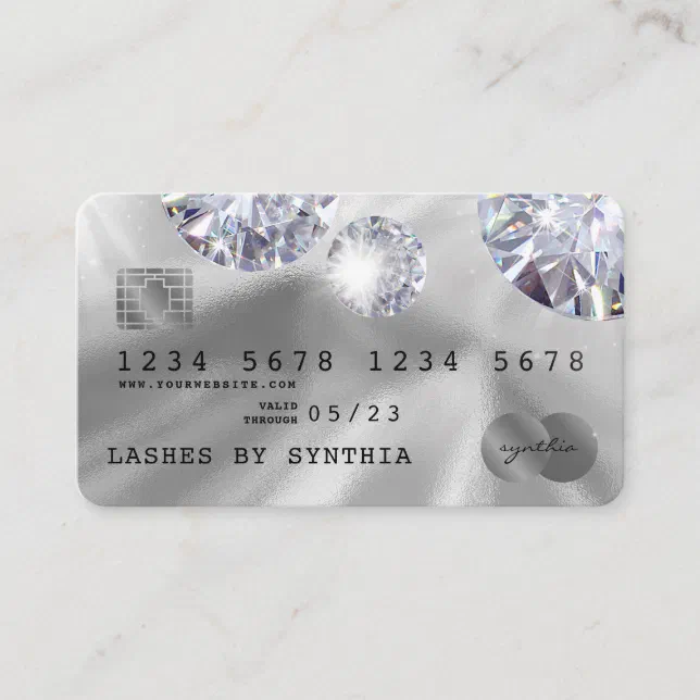 Credit Card Style Silver Diamond | Zazzle