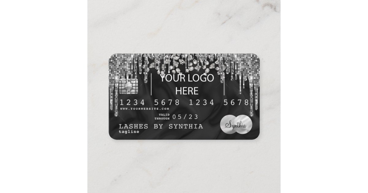 Credit Card Style Silver Diamond add your logo | Zazzle