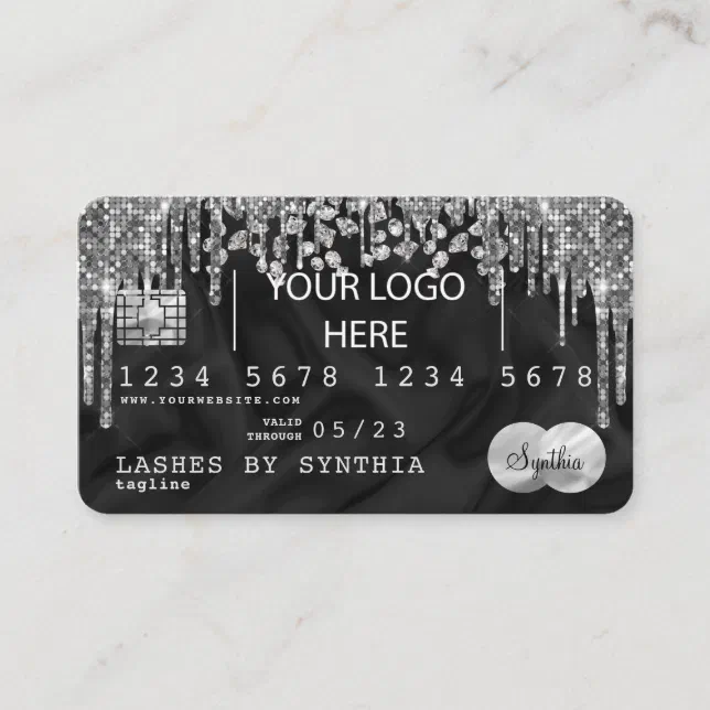 Credit Card Style Silver Diamond add your logo | Zazzle