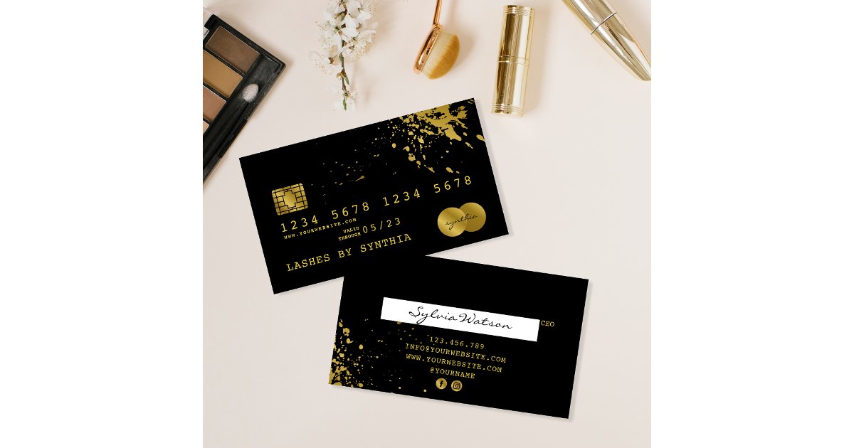 Credit Card Styled Black Gold | Zazzle