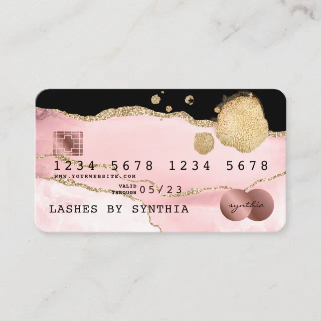 Credit Card Styled Blush Pink Agate Rose Gold | Zazzle
