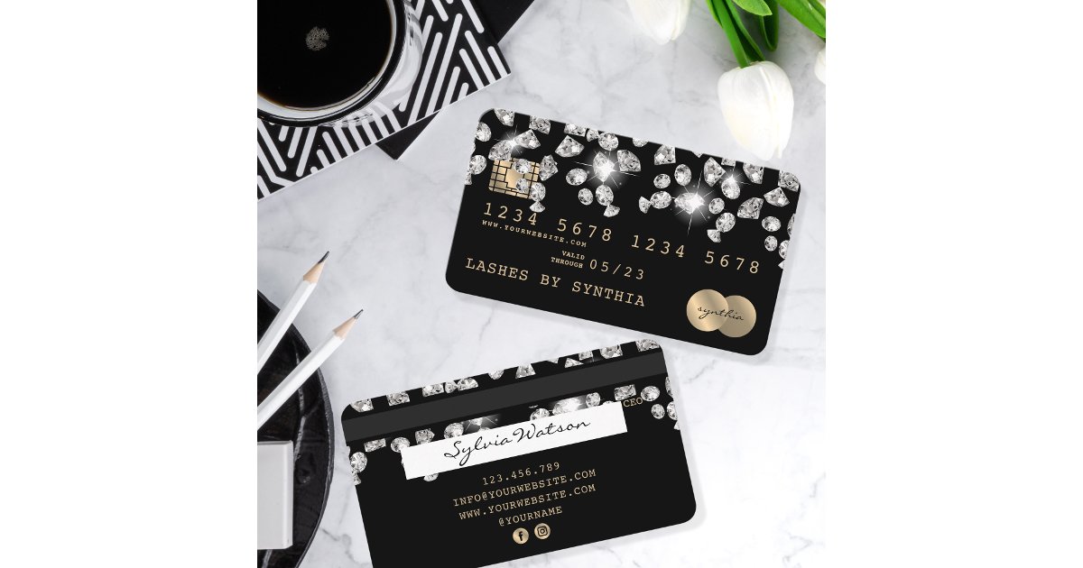 Credit Card Styled Dripping Diamonds | Zazzle