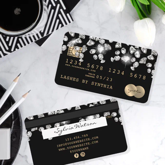 Credit Card Styled Dripping Diamonds | Zazzle