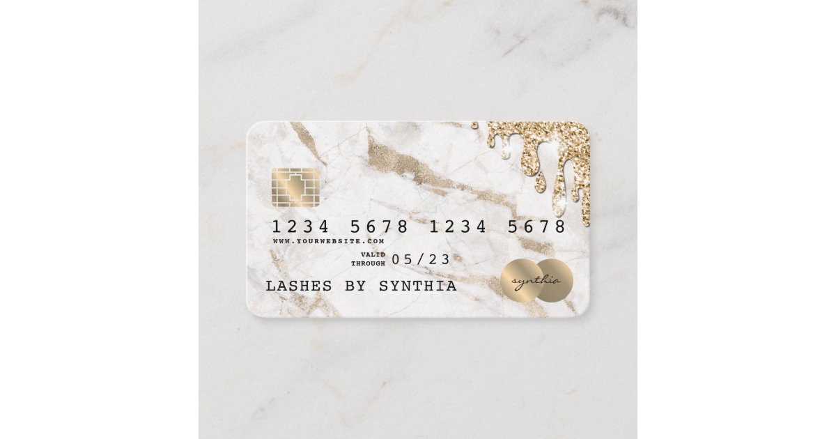 Credit Card Styled Dripping Gold Marble | Zazzle.com