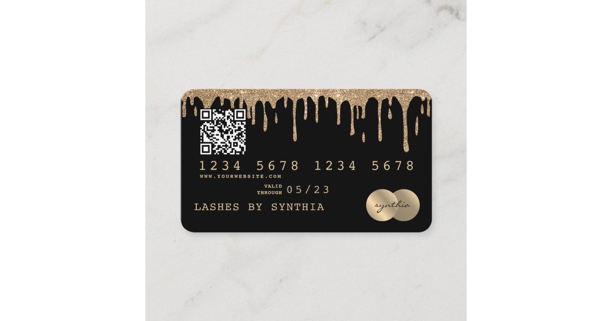 Credit Card Styled Dripping Gold QR code | Zazzle