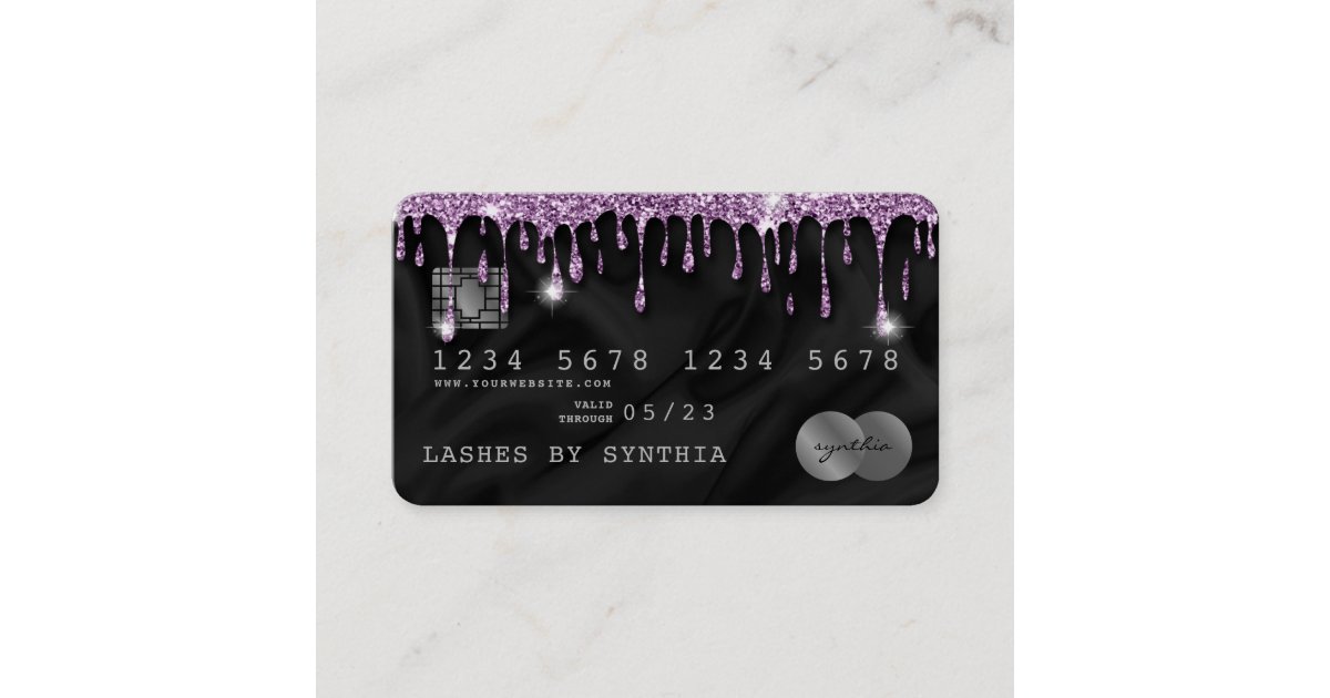 Credit Card Styled Dripping Violet Silk | Zazzle