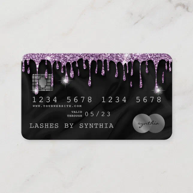 Credit Card Styled Dripping Violet Silk | Zazzle