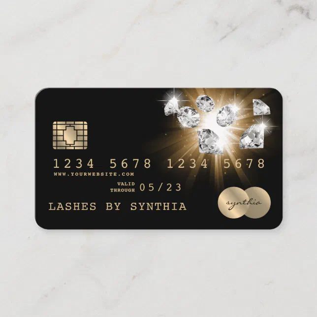 Credit Card Styled Gold Diamonds | Zazzle