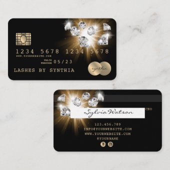 Credit Card Styled Gold Diamonds | Zazzle