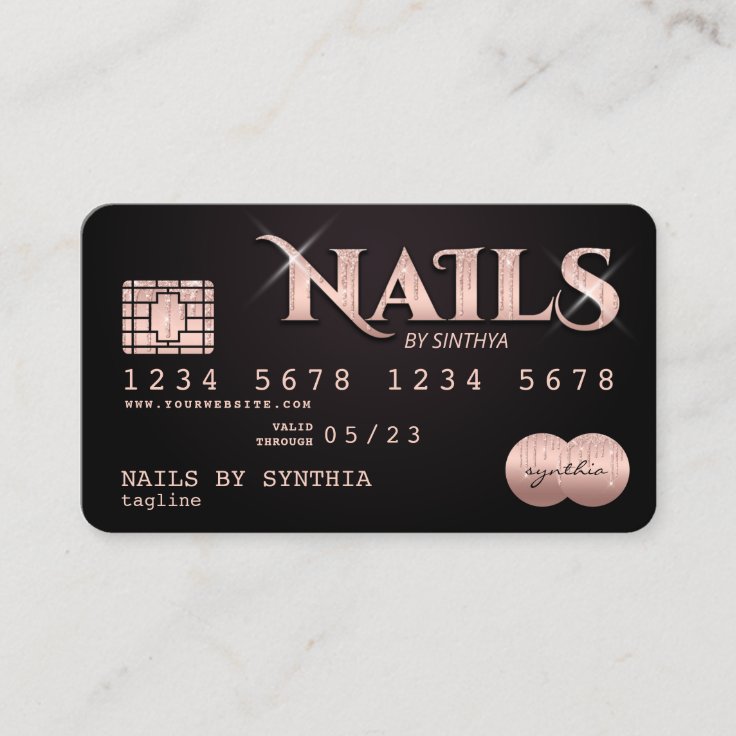 Credit Card Styled Nails technician nail art | Zazzle