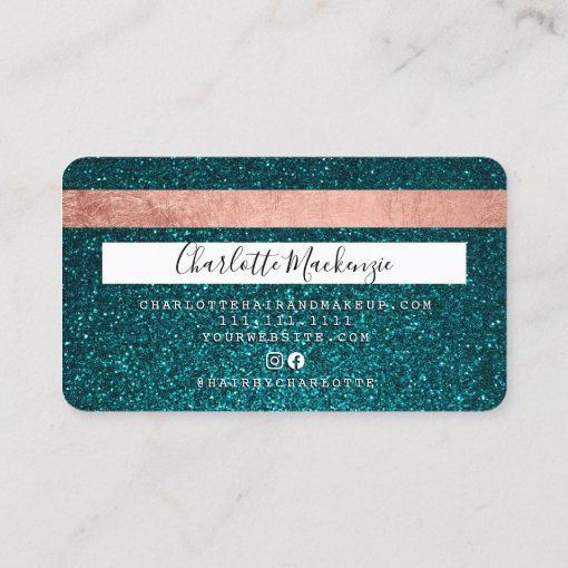 Credit card turquoise glitter beauty monogram | Zazzle