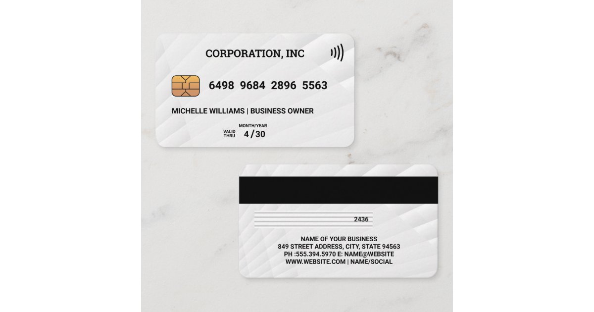 Credit Card | White Panels Pattern | Zazzle