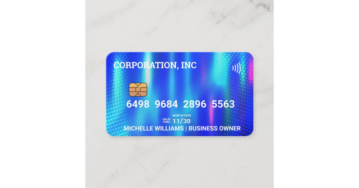 Credit | Debit Card | Blue Metallic | Zazzle