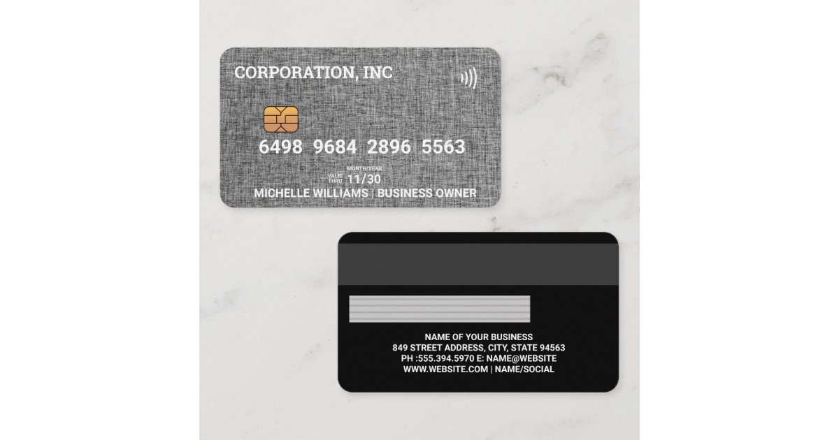 Credit | Debit Card | Gray Fabric | Zazzle