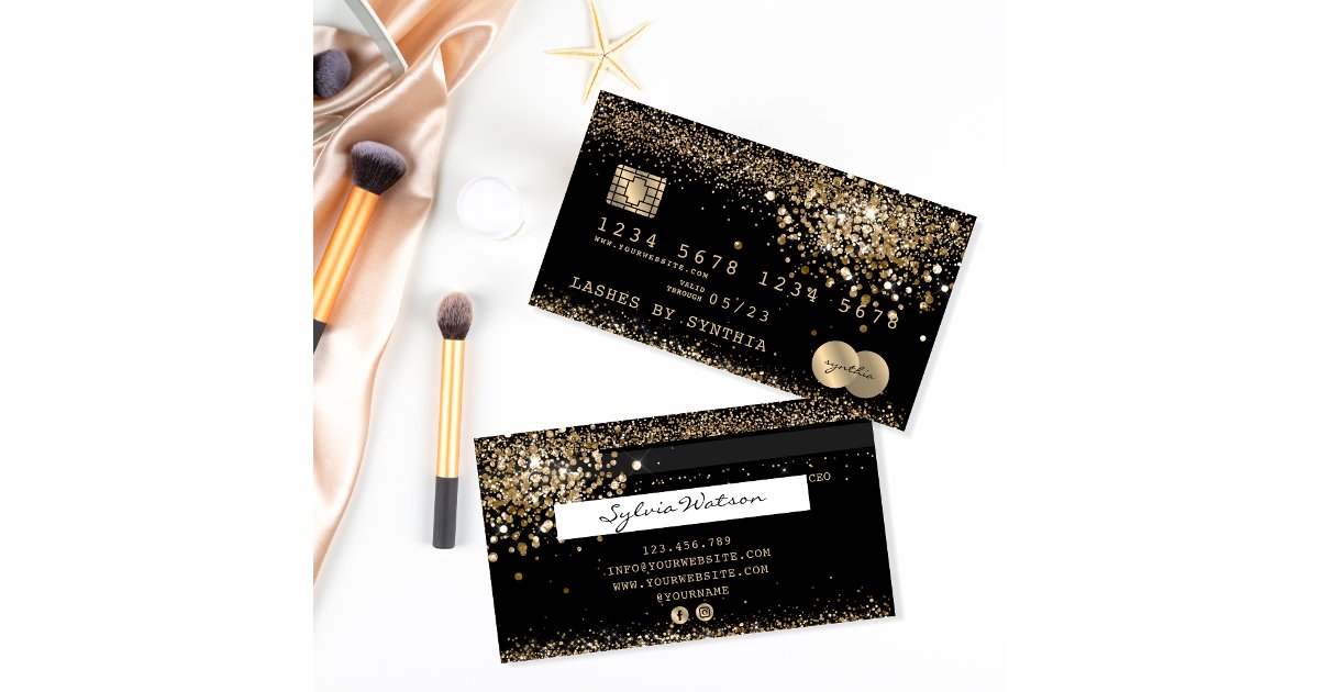 Credit Debit Card Styled Glitter Gold | Zazzle