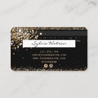Credit Debit Card Styled Glitter Gold | Zazzle