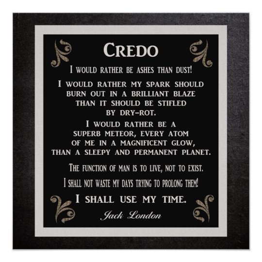 Credo -- Jack London -- Art Print | Zazzle.com