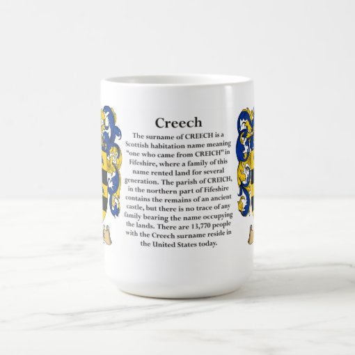 Creech, the Origin, the Meaning and the Crest Coffee Mug | Zazzle