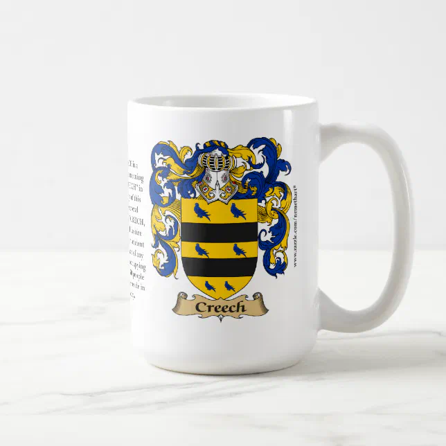 Creech, the Origin, the Meaning and the Crest Coffee Mug | Zazzle