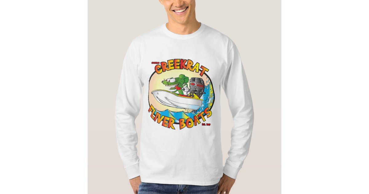 Creekrat Cartoon Studios Fliver Flivver Boat Logo T-Shirt | Zazzle