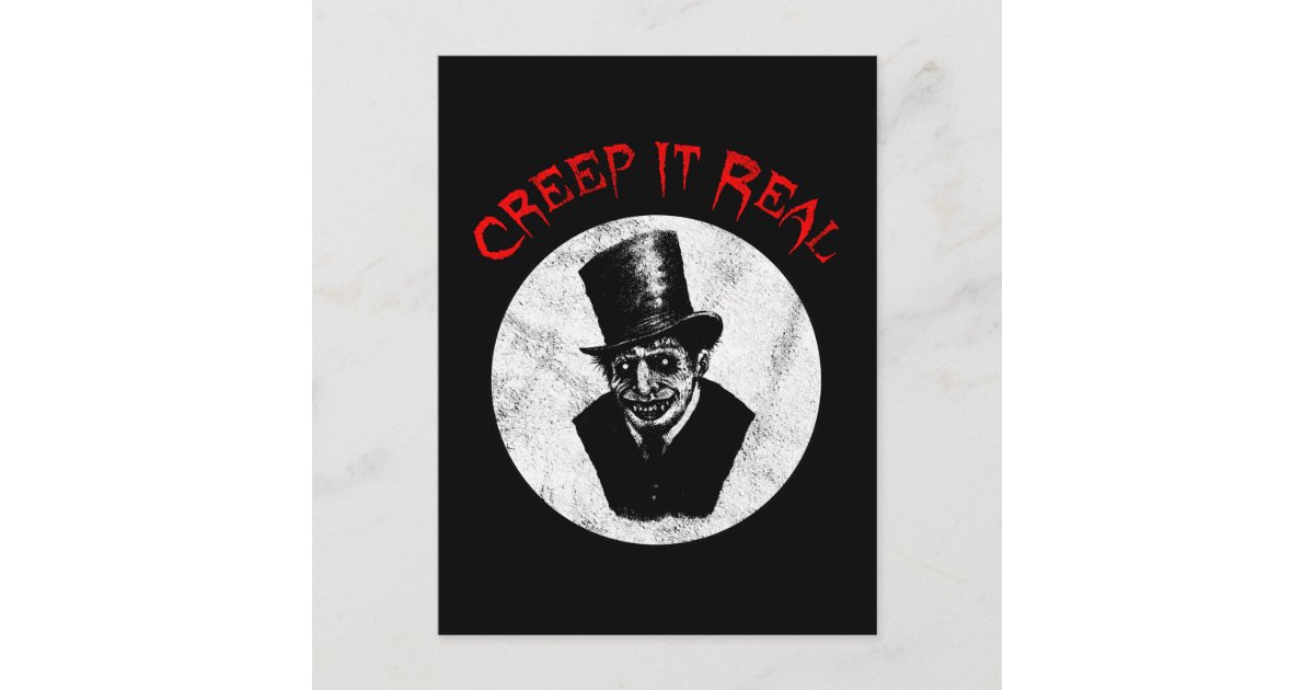 Creep It Real Funny Creepy Halloween Costume Postcard | Zazzle