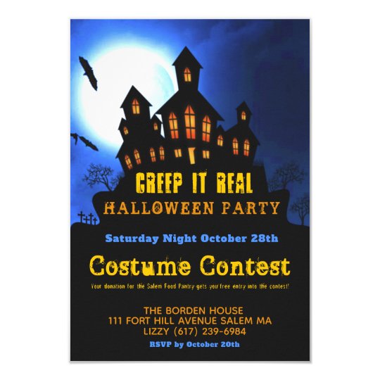 Creep It Real Halloween Costume Party smaller Invitation | Zazzle.com