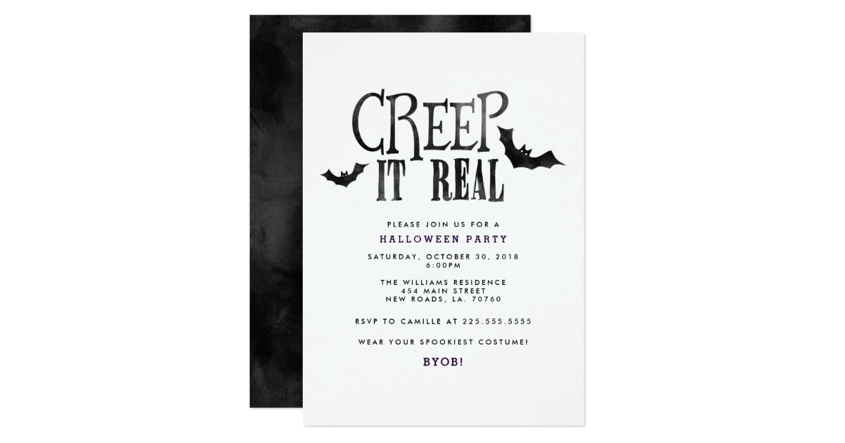 Creep It Real Halloween Party Invitation | Zazzle.com