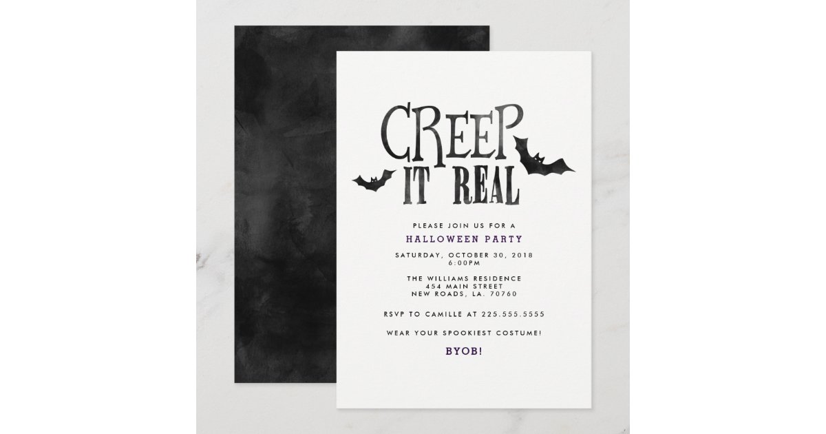 Creep It Real Halloween Party Invitation | Zazzle