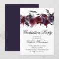 Creepy Beautiful | Gothic Floral Bats Graduation Invitation | Zazzle