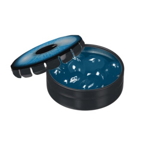Creepy Blue Realistic Eyeball Print Candy Tin | Zazzle