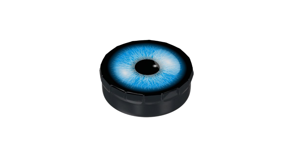 Creepy Blue Realistic Eyeball Print Candy Tin | Zazzle