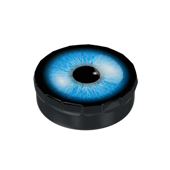 Creepy Blue Realistic Eyeball Print Candy Tin | Zazzle