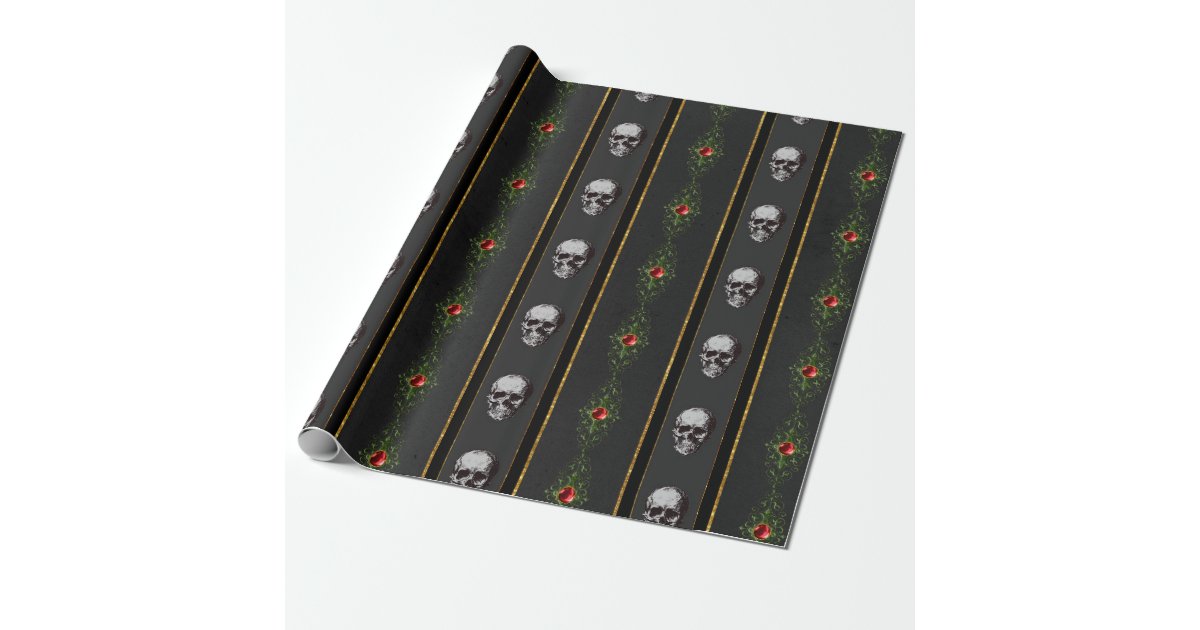 Creepy Christmas Skull Wrapping Paper | Zazzle