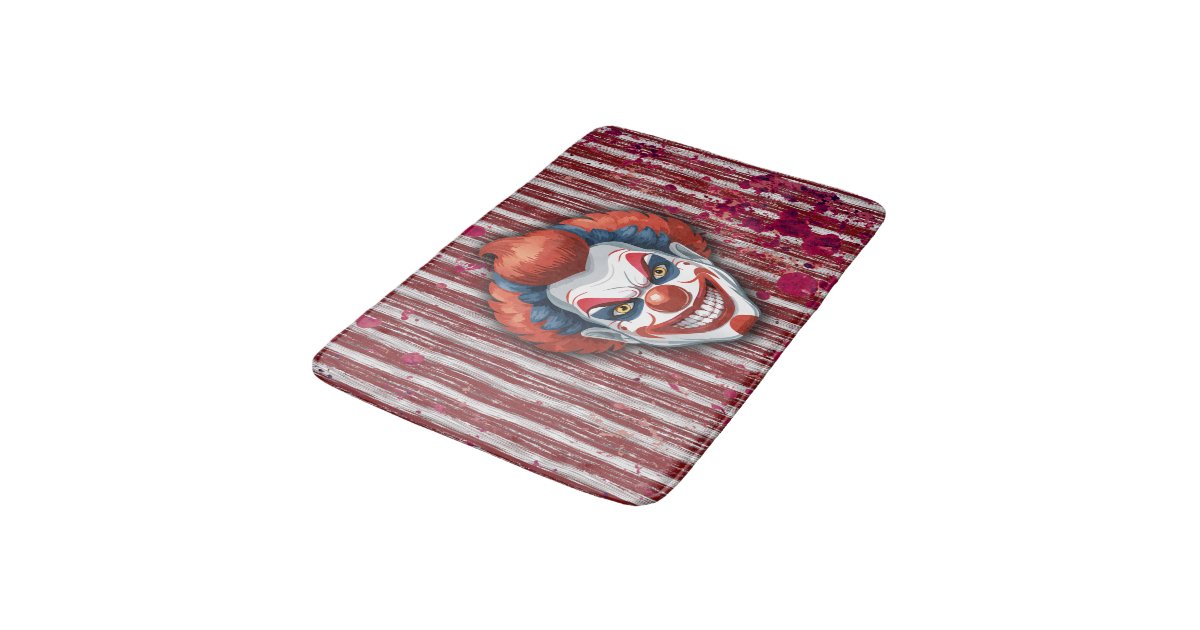 Creepy Clown Carnival Halloween Bath Mat | Zazzle