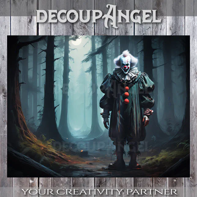 Creepy Clown in the Shadows - Decoupage Tissue Paper | Zazzle