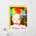 Creepy Clown Kid Thank you Card | Zazzle