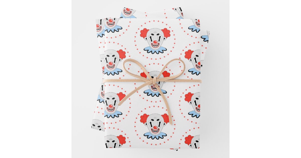 Creepy Clown Wrapping Paper | Zazzle