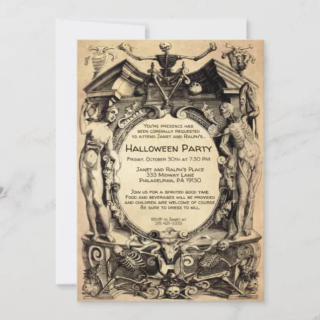 Creepy Customizable Vintage Style Invitation | Zazzle