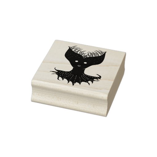 Creepy Demon Girl Dark Gothic Character With Teeth Rubber Stamp | Zazzle