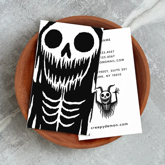 Creepy Demon Skull Business Card | Zazzle