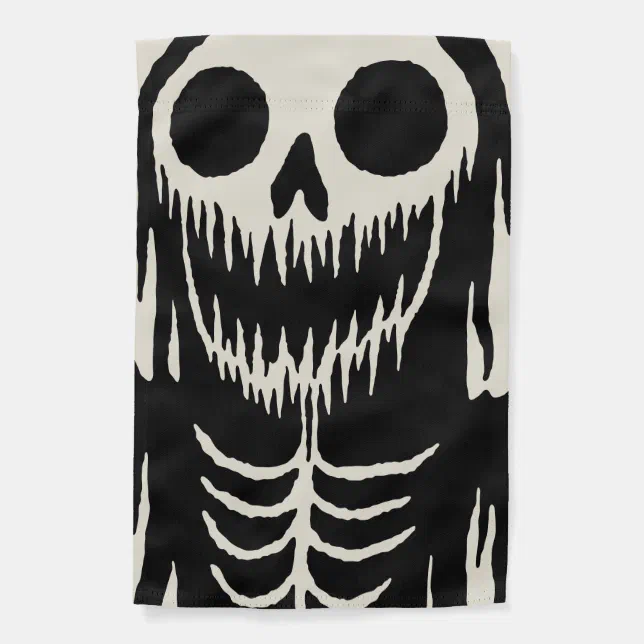 Creepy Demon Skull Garden Flag | Zazzle