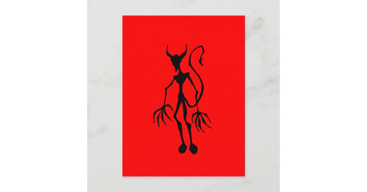Creepy Devil Stick Figure Postcard | Zazzle