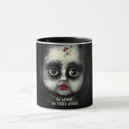 Creepy Doll Haunted Halloween Horror Mug | Zazzle