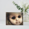 Creepy Doll Head with Missing Eyes Postcard | Zazzle